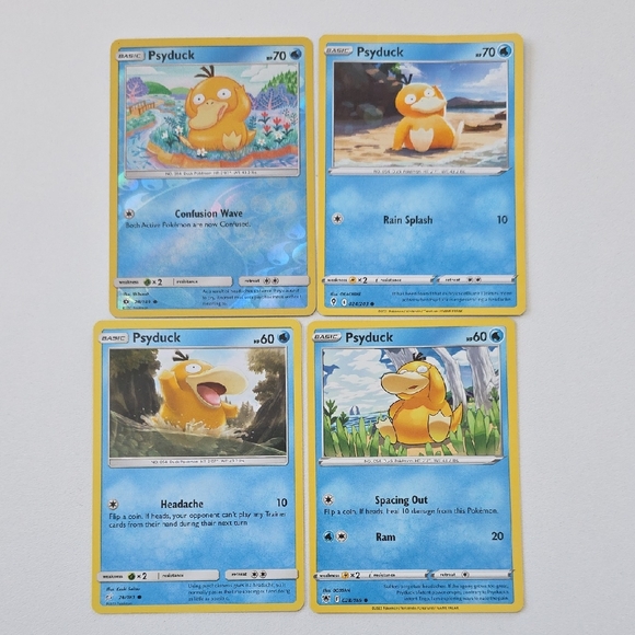 Pokemon | Toys | Pokemon Psyduck Trading Cards Blue And Yellow | Poshmark